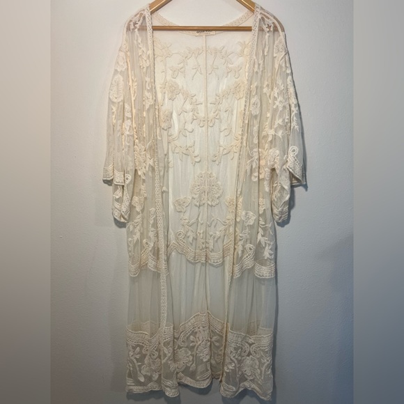Anna-Kaci | Kimonos & Yukatas | Annakaci Cream Lace Kimono Os | Poshmark